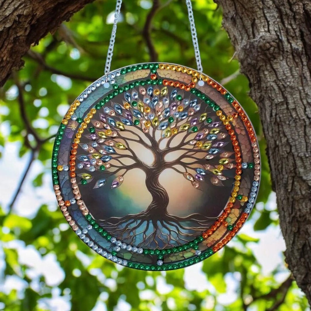 Double Sided Diamond Painting Tree of Life Sun Catcher Kit - Etsy