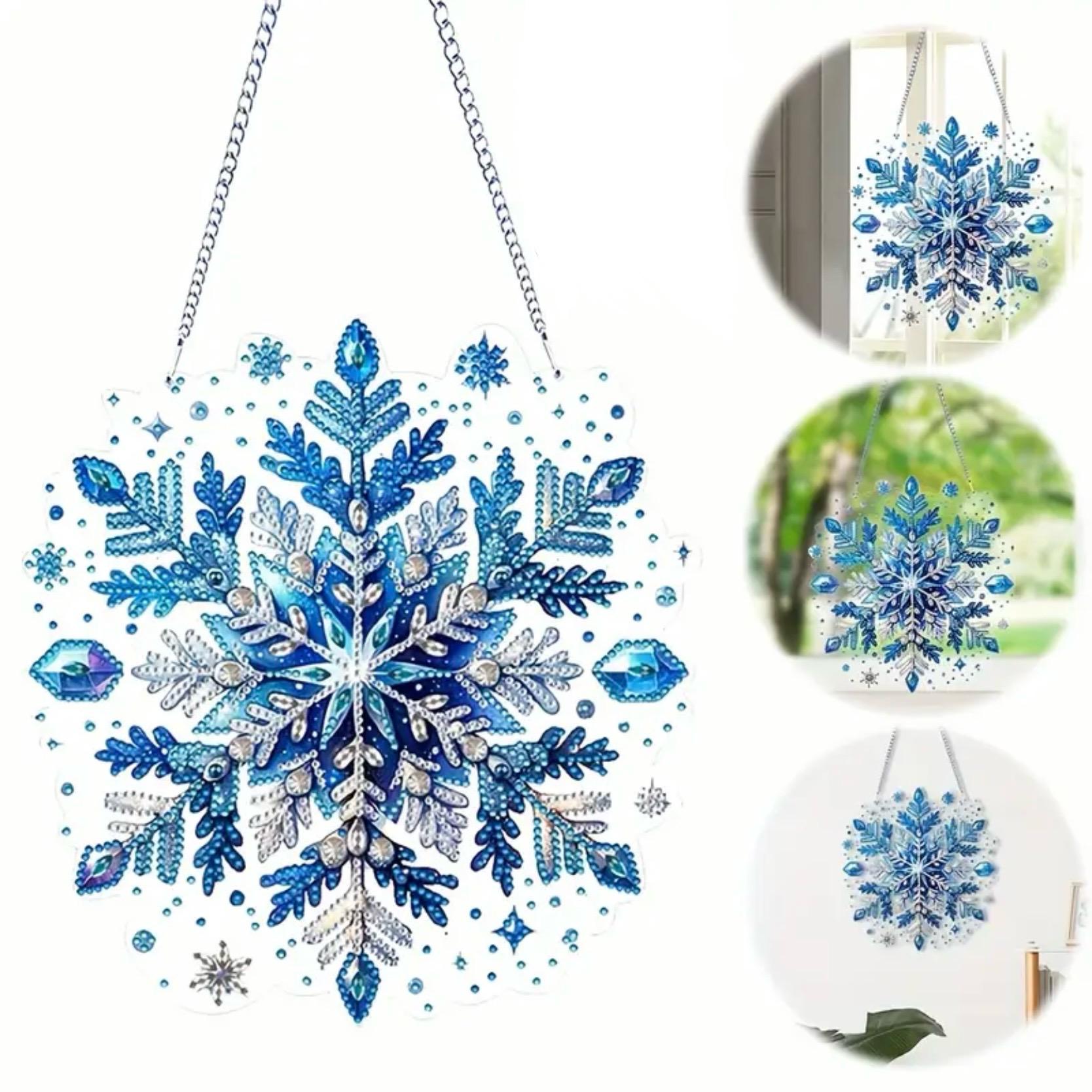 Blue Snowflake Sun Catcher DIY Kit – Double Sided Diamond Painting Set ...