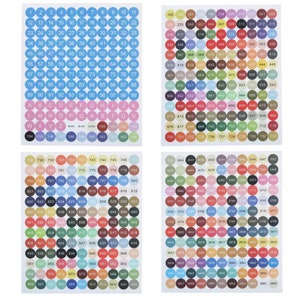 Tiny Round/square Multicolor Diamond Painting Labels, 447 Color DMC ...