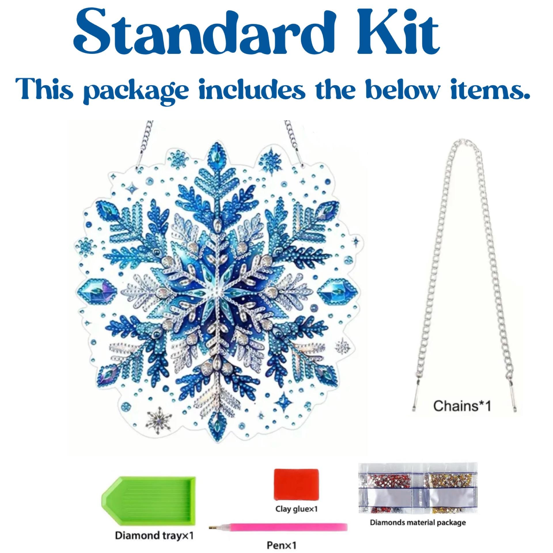 Blue Snowflake Sun Catcher DIY Kit – Double Sided Diamond Painting Set ...