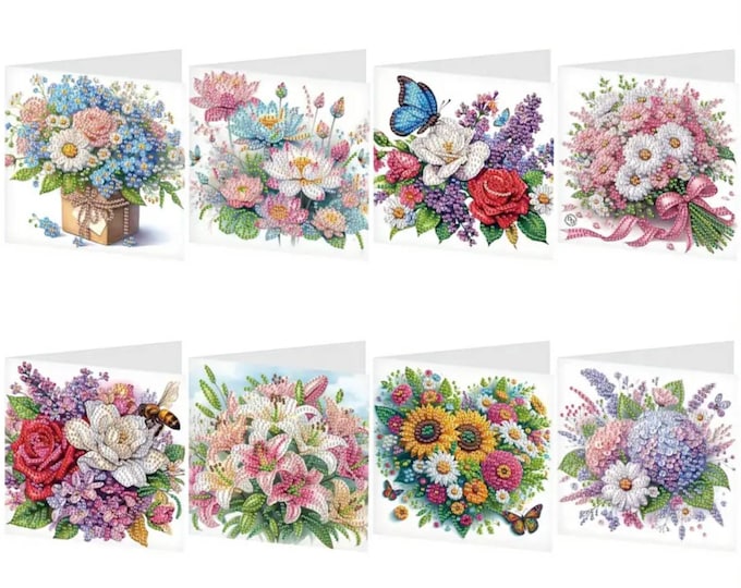 Create Your Own 8 Beautiful Floral Greeting Cards With This Diamond ...