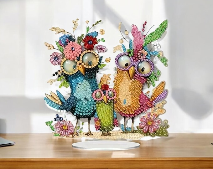 Funky Chickens Diamond Painting Kit With Tools and Rhinestones - DIY ...