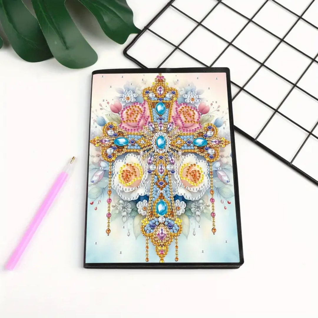 Create A Beautifully Jeweled Cross A5 Sketchbook/notebook, Diamond ...