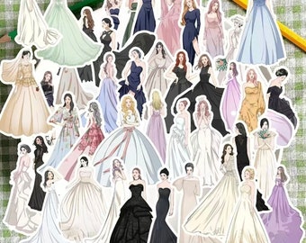 Vintage Dress Stickers One Inch Round Seals - Etsy