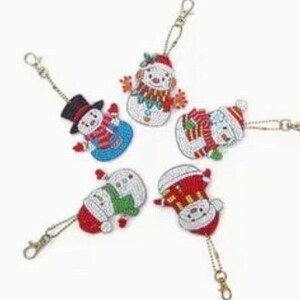 DIY 5 Large Snowmen Keychains/ornament With A Double Sided Design, 5D ...