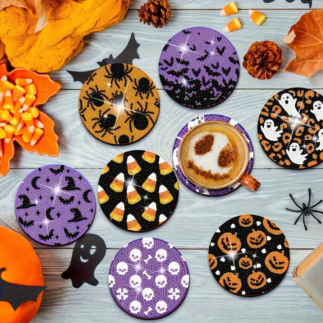 8 Fun Halloween Coasters With Candy Corn, Spiders and Ghosts, DIY ...