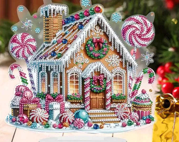 Candy Lane Gingerbread House – DIY Diamond Painting Table Decor Kit ...