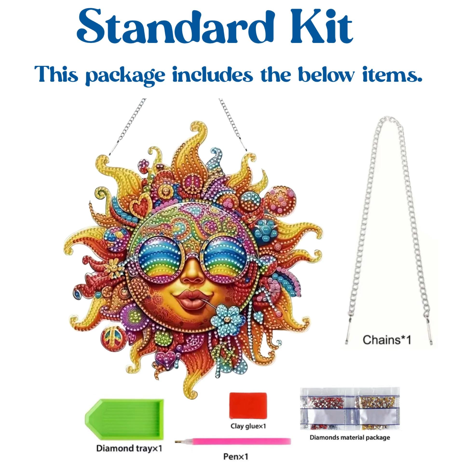 Groovy Sun Face Suncatcher – DIY Diamond Painting Kit - Etsy