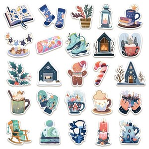 Flash Sale: 50 Cozy Winter Stickers With Winter Cabins & Holiday Cheer ...
