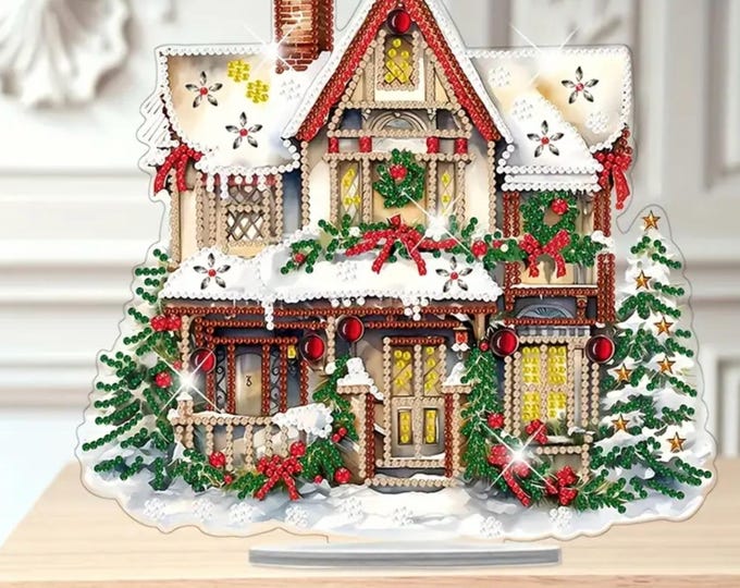 Decorate A Traditional Christmas House a 3D Table Decoration Diamond ...