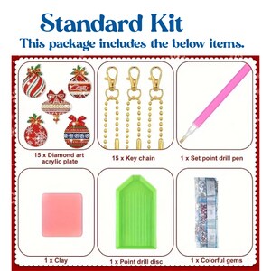Set of 15 Vintage Inspired Double-sided Christmas Ornaments - DIY 5D ...
