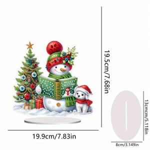Snowman With Christmas Book DIY Kit Table Ornament 5D Diamond Painting ...