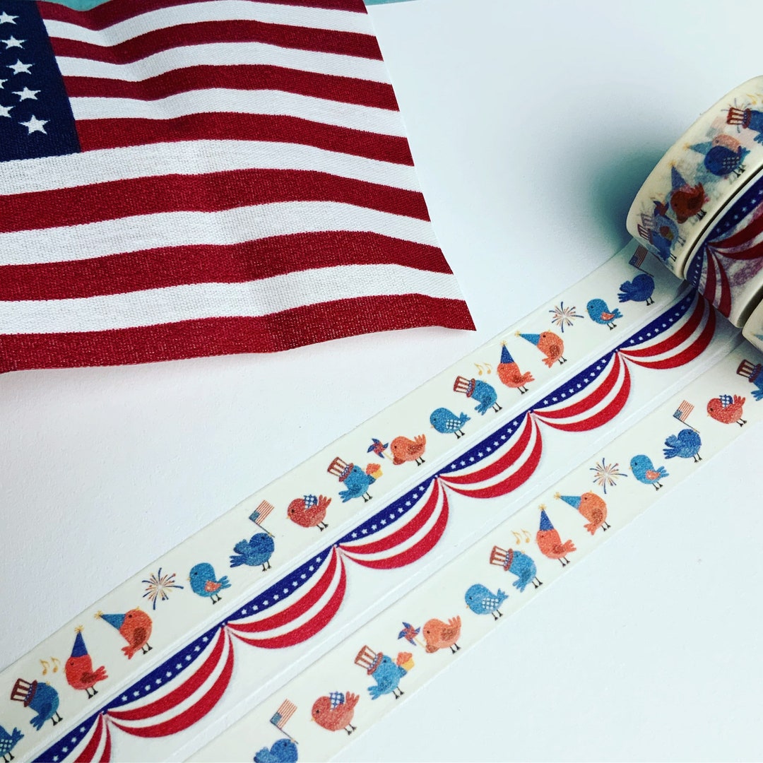 Patriotic Birds and USA Swag Banner, Washi Tape Roll - Etsy