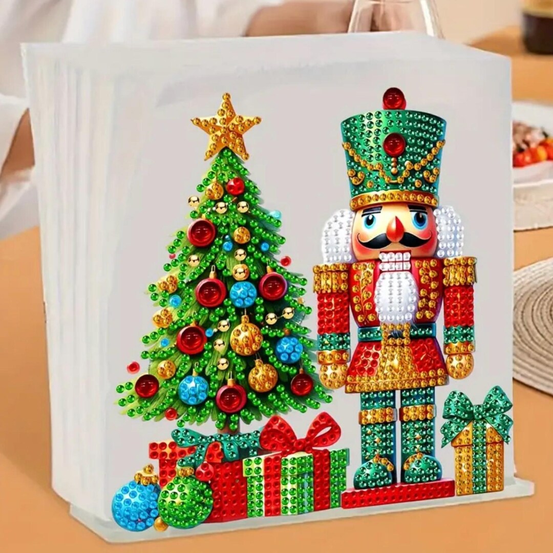 Holiday Nutcracker With Tree Napkin Holder - DIY Diamond Painting Kit ...
