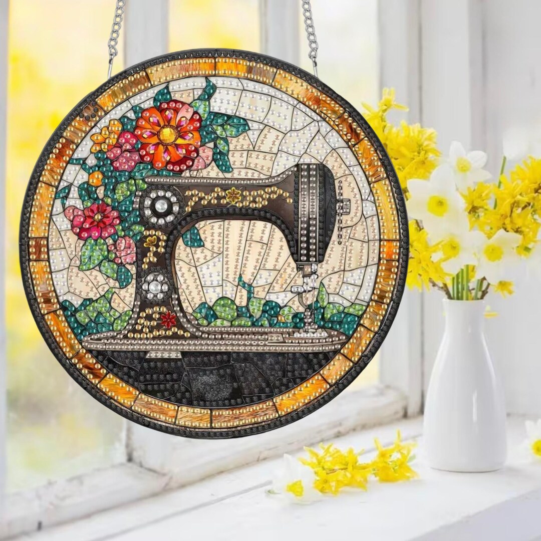 DIY Vintage Inspired Sewing Machine Sun Catcher Kit, Single Sided ...