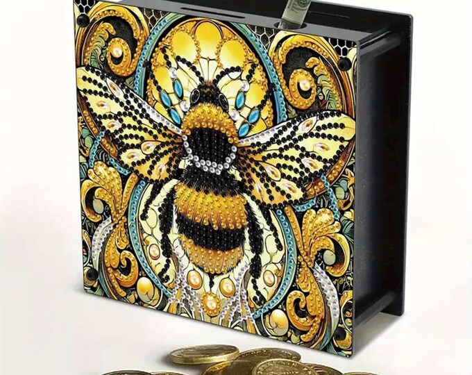 DIY Bee Piggy Bank Kit Double Sided Diamond Painting Money Box With ...