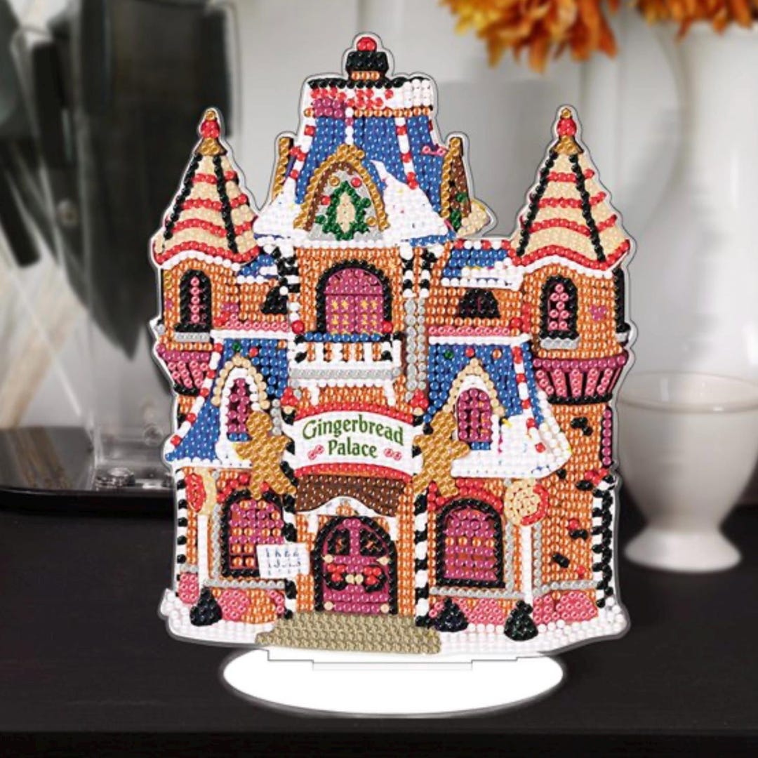 A Double Sided Gingerbread Palace DIY Kit With 3D Table Ornament ...