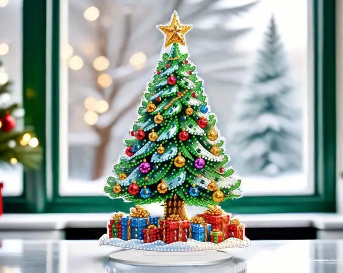 Christmas Tree Decorating Kit DIY 5D Diamond Painting Table Decoration ...