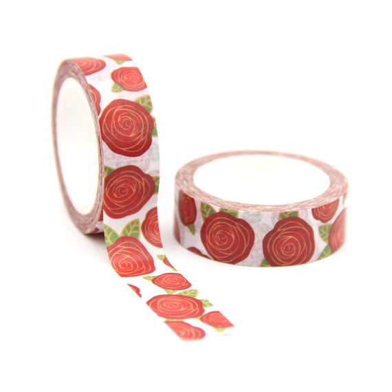 Large Red Braveheart Roses Wild Roses Washi Tape Sample - Etsy