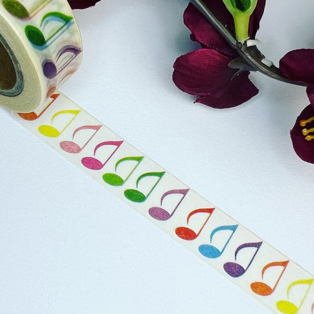Eighth Note Quaver Colorful Music Notes Washi Tape Samples - Etsy