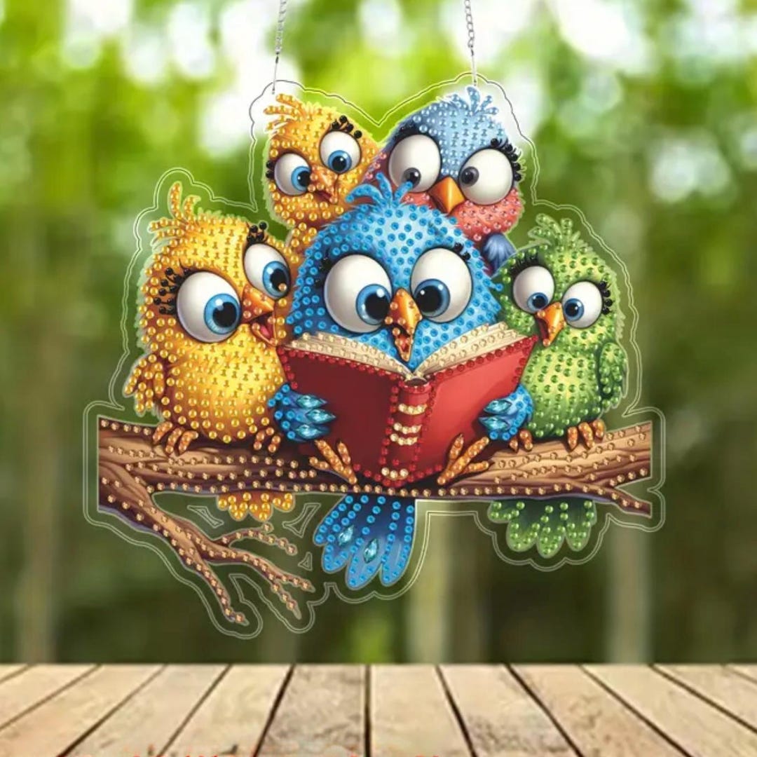 Reading Birds Sun Catcher DIY Kit – Single Sided Hanging Decor - Etsy