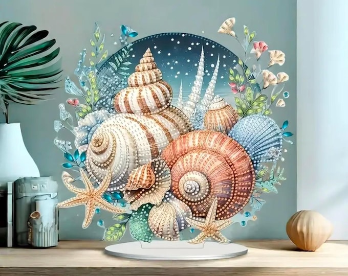 Seashell Diamond Painting Kit - DIY Double Sided Sun Catcher or ...