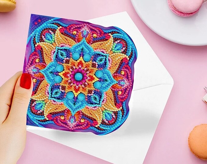 Create 8 Stunning Mandela Greeting Cards, DIY Diamond Painting Kit ...