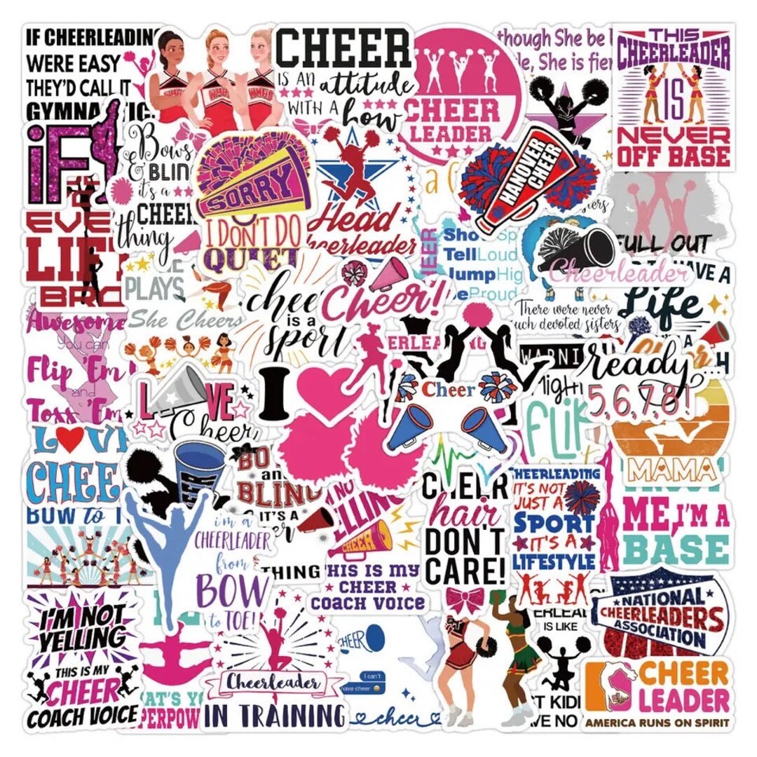 50 Cheerleading Stickers, Its All About Cheer, High Quality Decal Craft ...