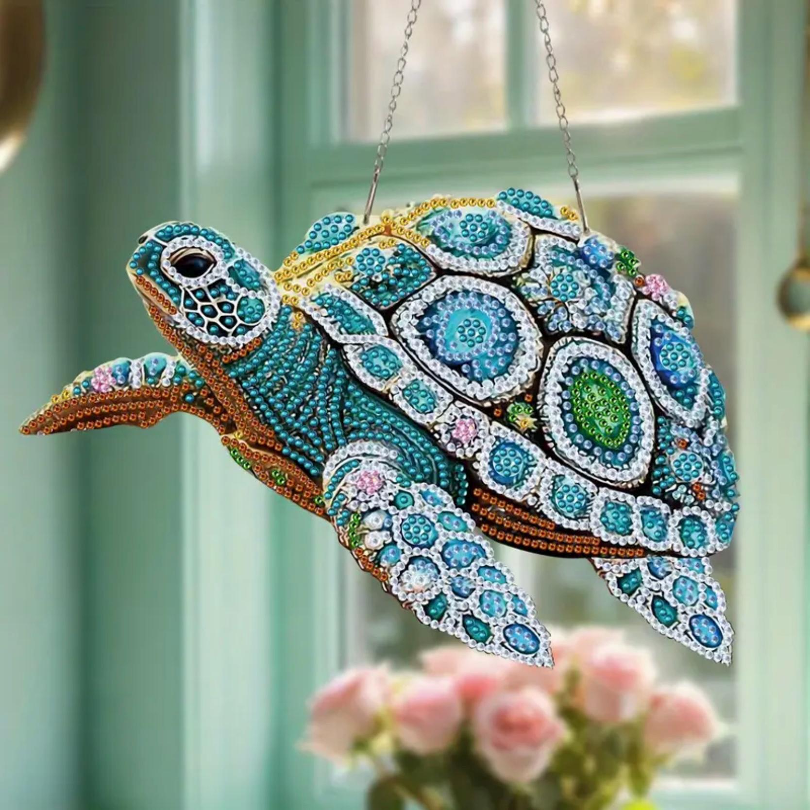Sparkling Sea Turtle Diamond Painting Kit – DIY Rhinestone Sun Catcher ...