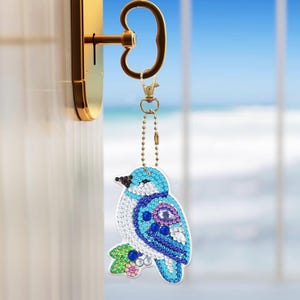 DIY 8 Bird Keychains/ornaments Perched on Flowers, Double Sided 5D ...