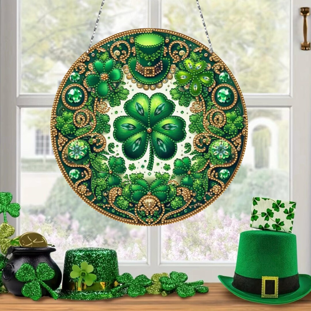 Four Leaf Clover Sun Catcher DIY Diamond Painting Kit, Single Sided ...