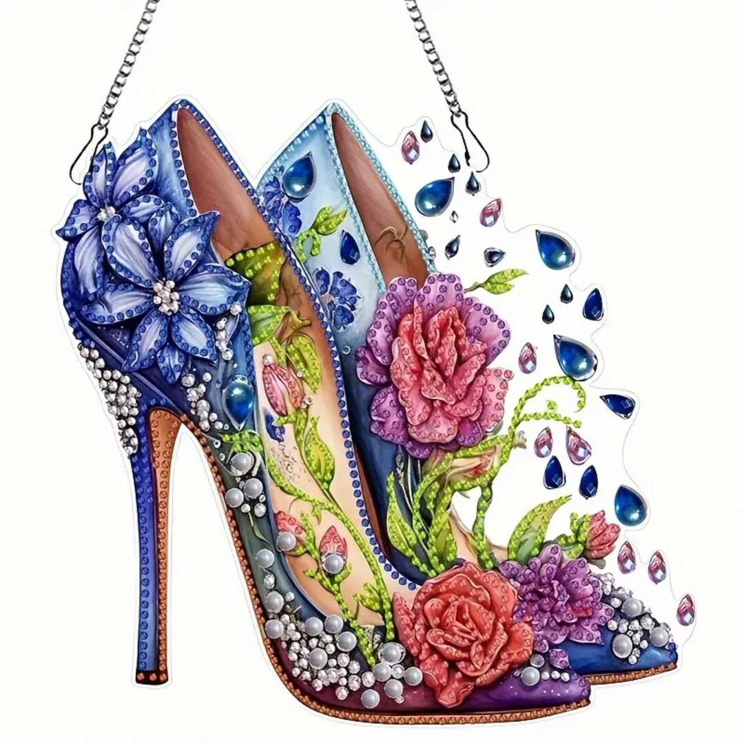 DIY 5D Diamond Painting Kit for Sparkling Stiletto Heels Sun Catcher ...