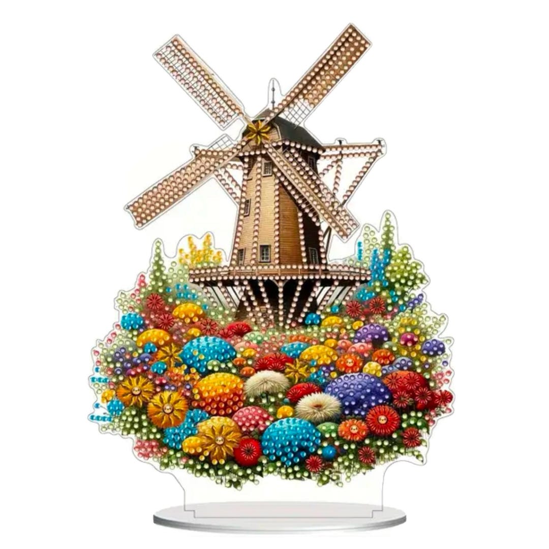 DIY a Charming Windmill With Spring Flowers - Double Sided 5D Diamond ...