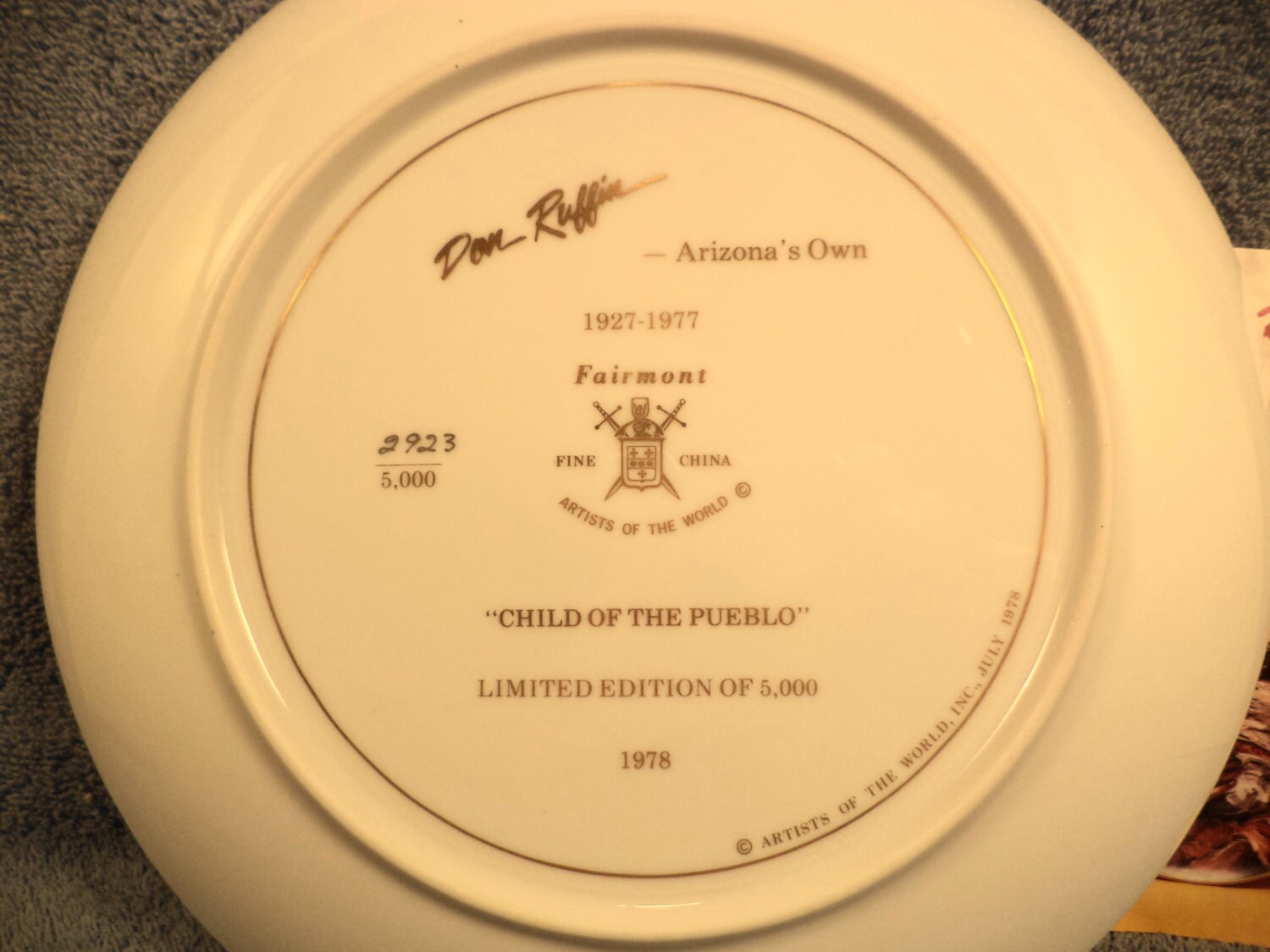 1978 Child of the Pueblo Collector Plate by Don Ruffin Limited Edition ...
