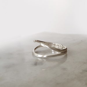 Double Open Ring, Double Band Ring, Sterling Silver Ring, Delicate Ring ...