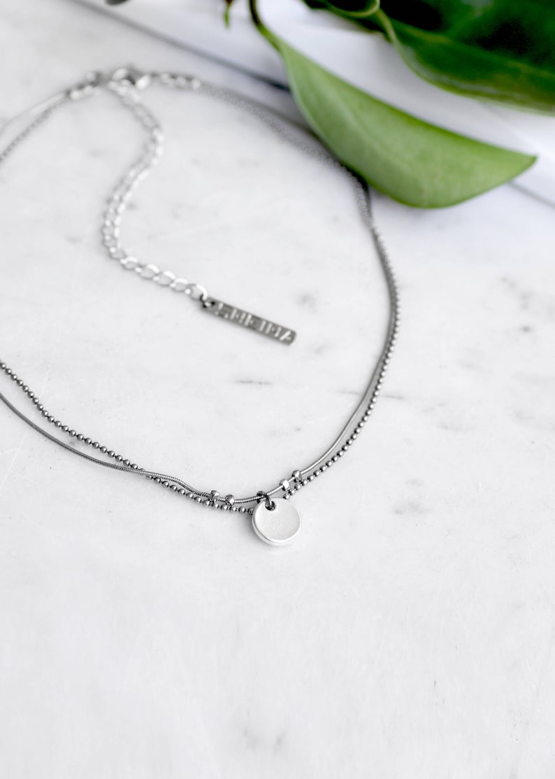 Double Chain Necklace Sterling Silver Necklace Chainmulti - Etsy