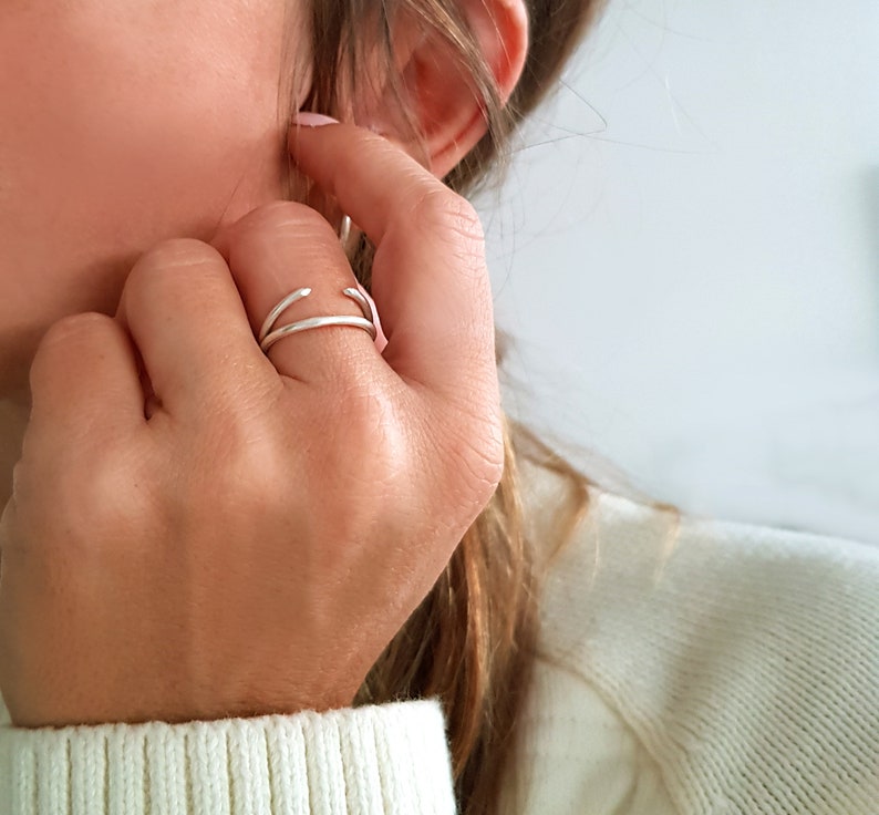 Double Open Ring Double Band Ring Sterling Silver Ring | Etsy