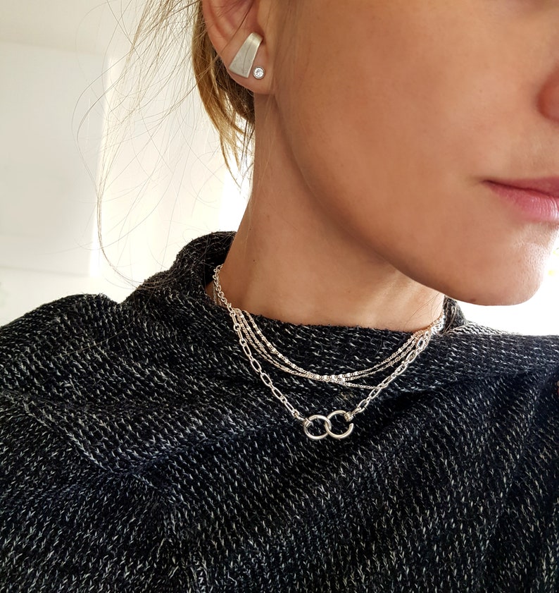 Silver Chunky Chain Necklace Chunky Choker Necklace Bold - Etsy UK