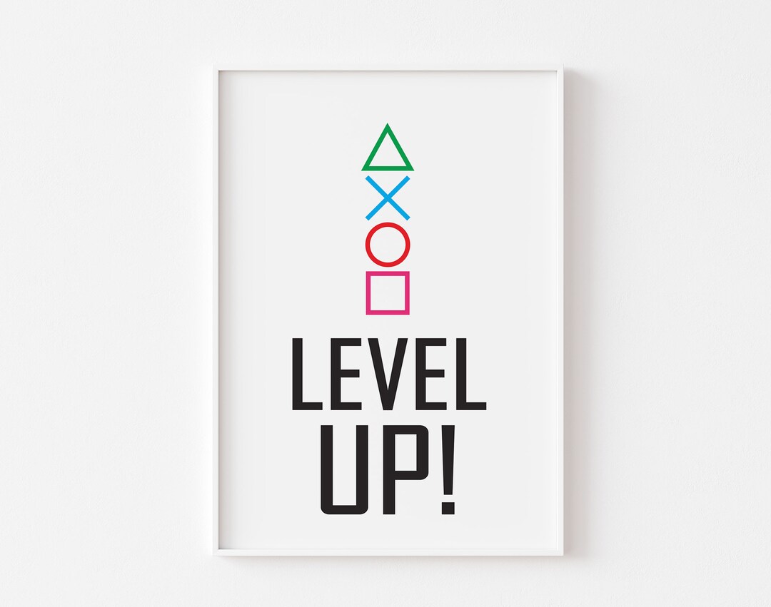 LEVEL UP Gaming Wall Art Print, Gaming Poster, Gamer Wall Art, Game ...