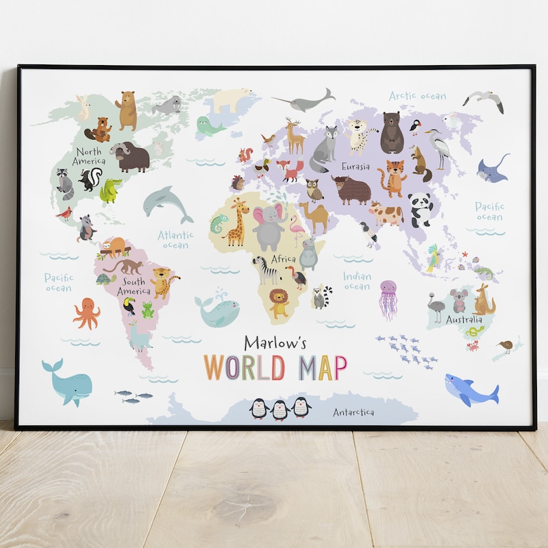 World Map Nursery - Etsy