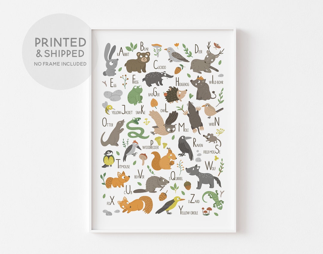 WOODLAND ALPHABET Print, ABC Poster, Nursery Wall Art, Nursery Décor ...
