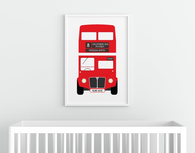 Personalised LONDON BUS Print Nursery Décor London Theme - Etsy