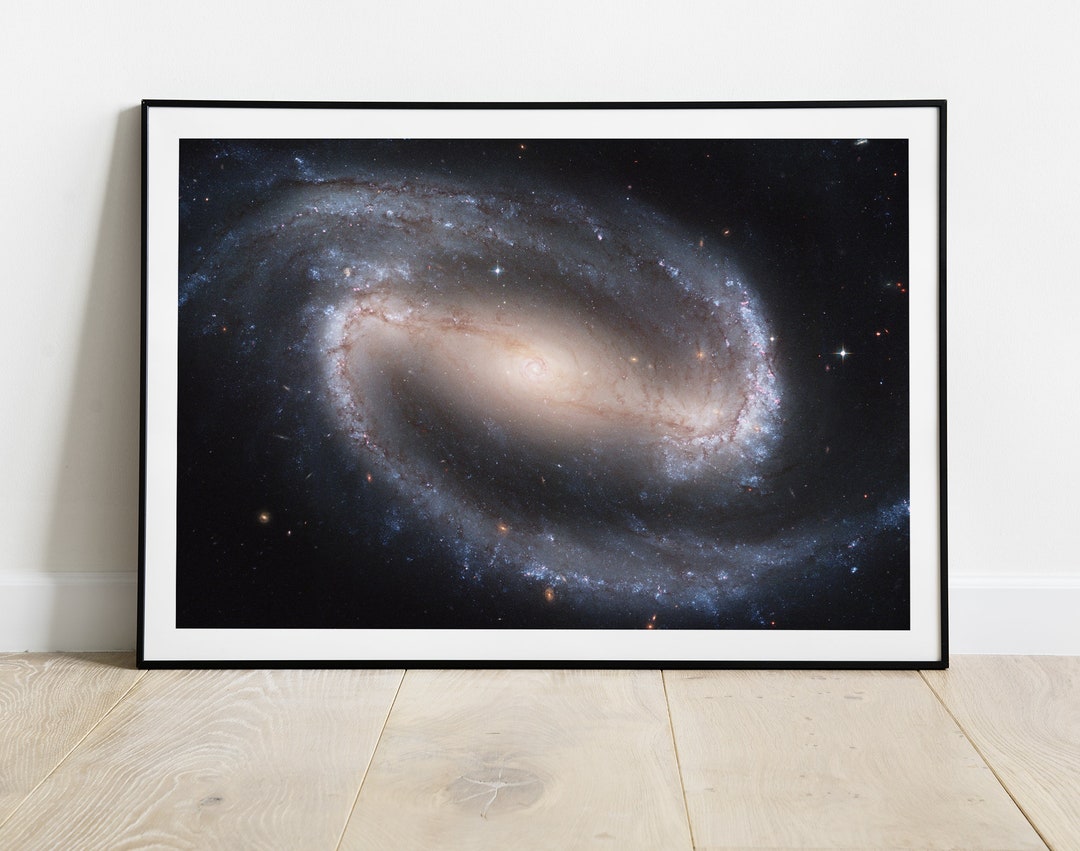 Celestial Stars Print, Barred Spiral Galaxy Space Print, NASA Space ...