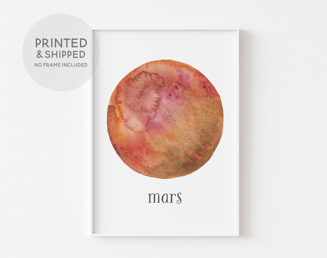 MARS Planet Wall Art Print, Space Theme, Galaxy Theme, Kid's Room Décor ...