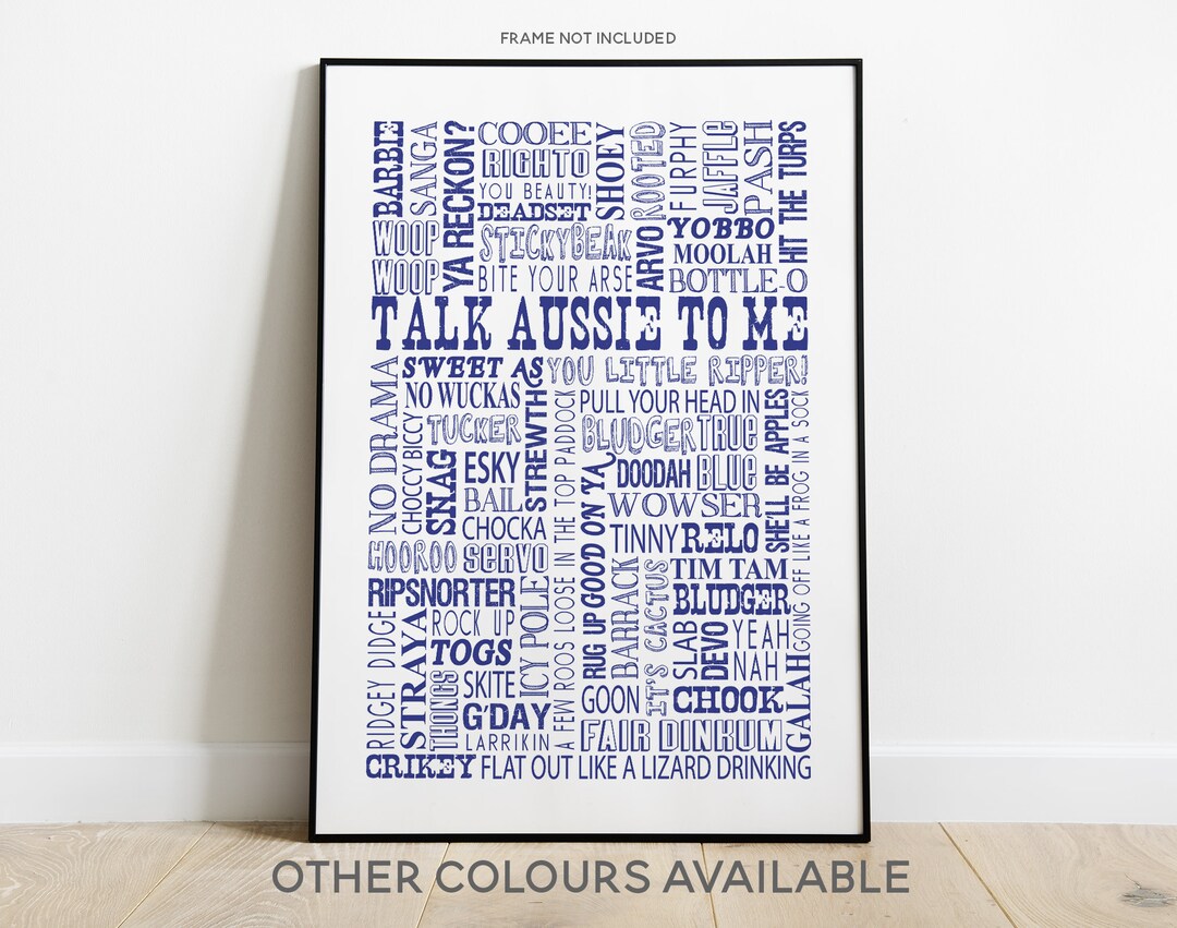 AUSTRALIAN Words and Phrases, Aussie Slang Print, Australian Gift Idea ...