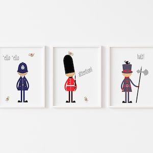 Set of 3 London Guardians Prints - London Bobby, Grenadier Guard ...