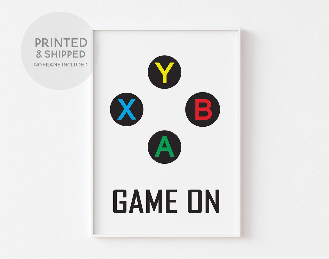 GAME ON Wall Art Print, Gaming Poster, Gamer Wall Art, Xbox Game ...