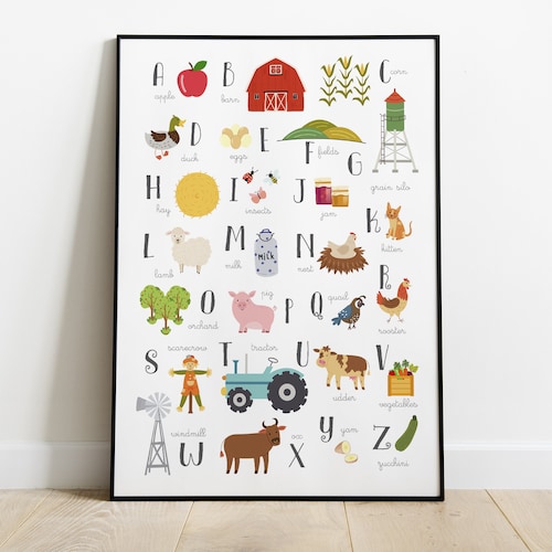 Farm Alphabet Print Personalised Farm ABC ABC Poster - Etsy