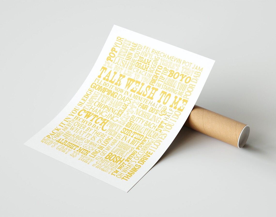 WELSH Funny Sayings Print, Funny Welsh Phrases, Typographical Print ...