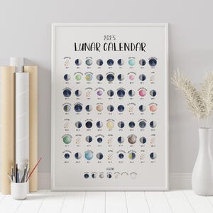 2025 Lunar Calendar DOWNLOAD | NORTHERN Hemisphere | Illustrated Moon ...